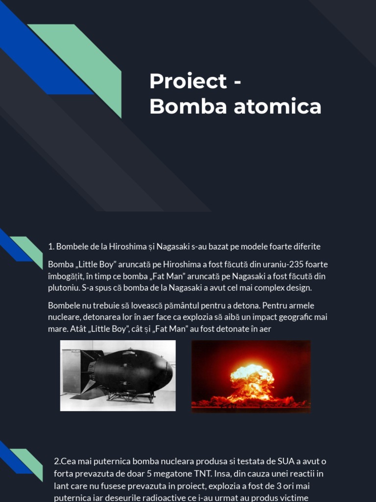Proiect - Bomba Atomica | PDF