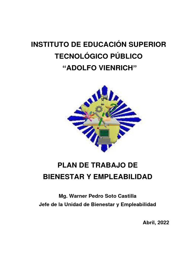 Plan Trabajo Bienestar y Empleabilidad 2022 Vienrich | PDF