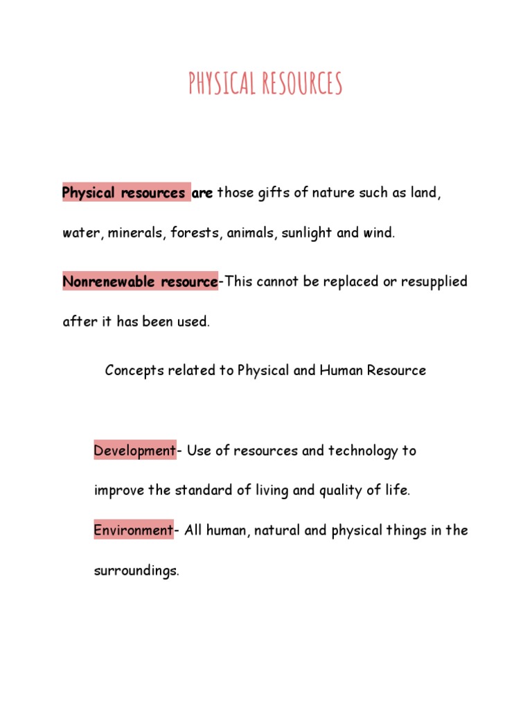Physical Resources | PDF