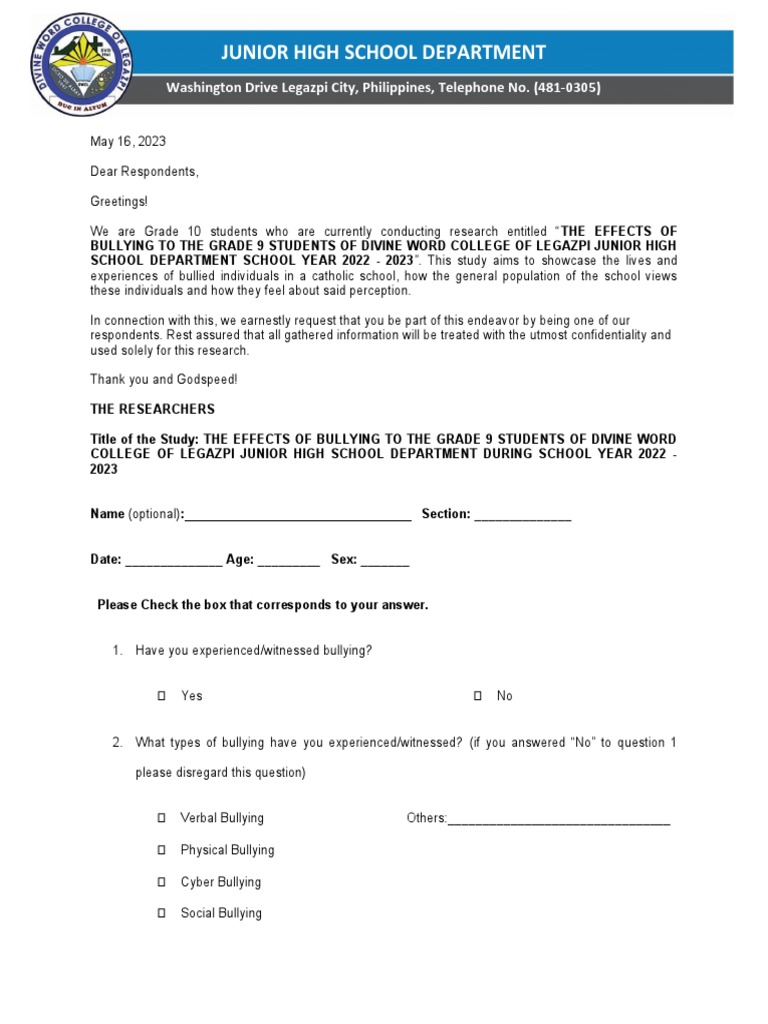 Permit To Conduct Survey - 2 3 1 | PDF