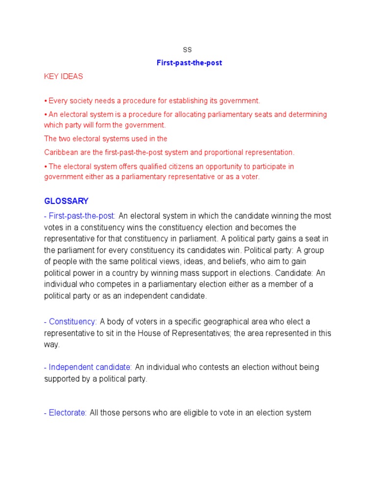 First Past The Post | PDF | Electoral District | Elections