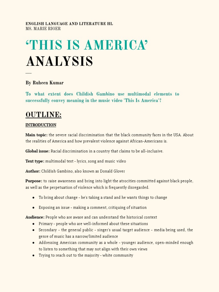 'This Is America' Analysis | Download Free PDF | Racism ...
