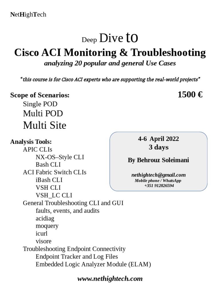 Deep Dive To Cisco ACI Monitoring Troubleshooting 1644914330 | PDF