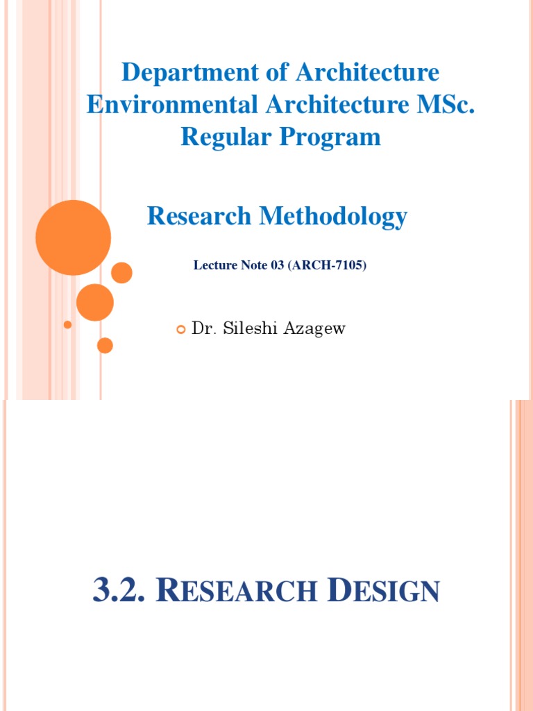 Research Design in Environmental Architecture | PDF