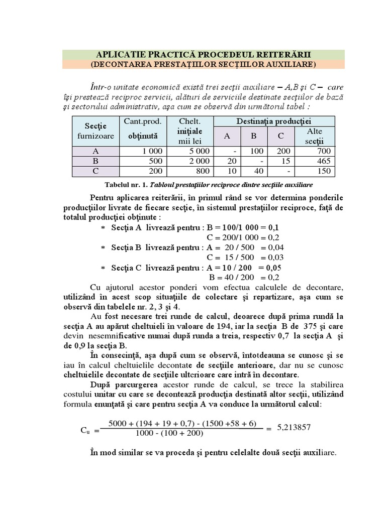 Aplicatie Procedeul Reiterarii | PDF
