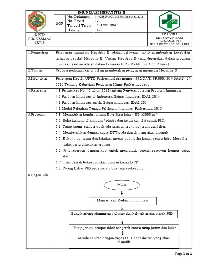 6.sop Imunisasi Hepatitis B | PDF