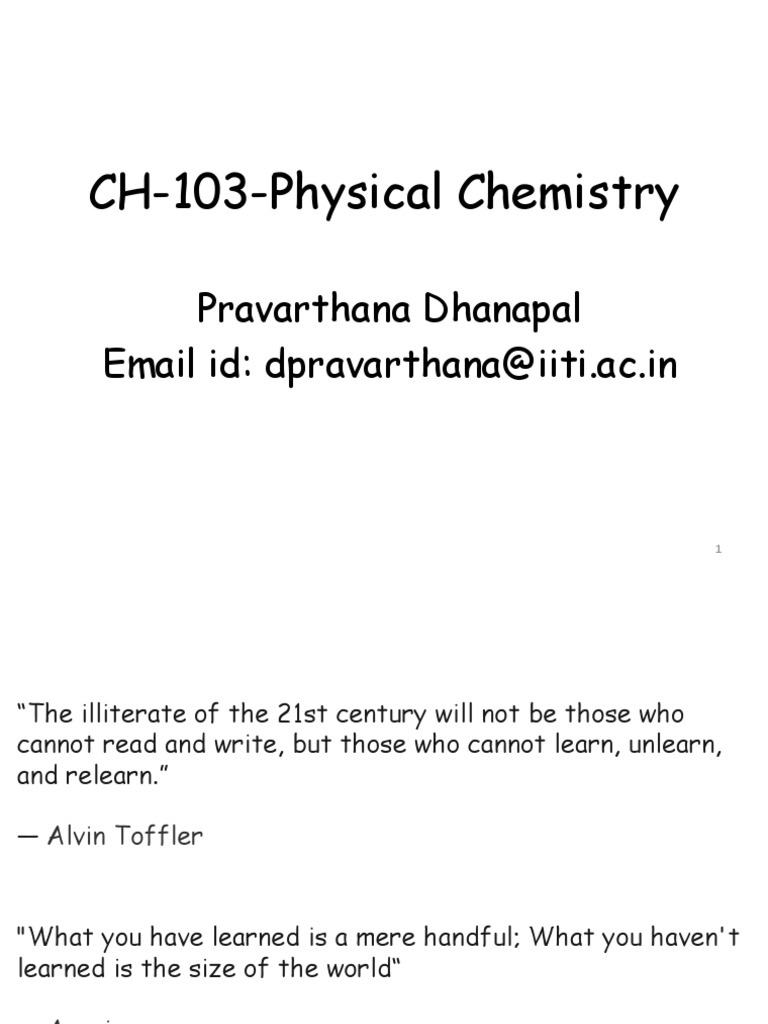 CH-103-1st and 2nd Lecture | PDF