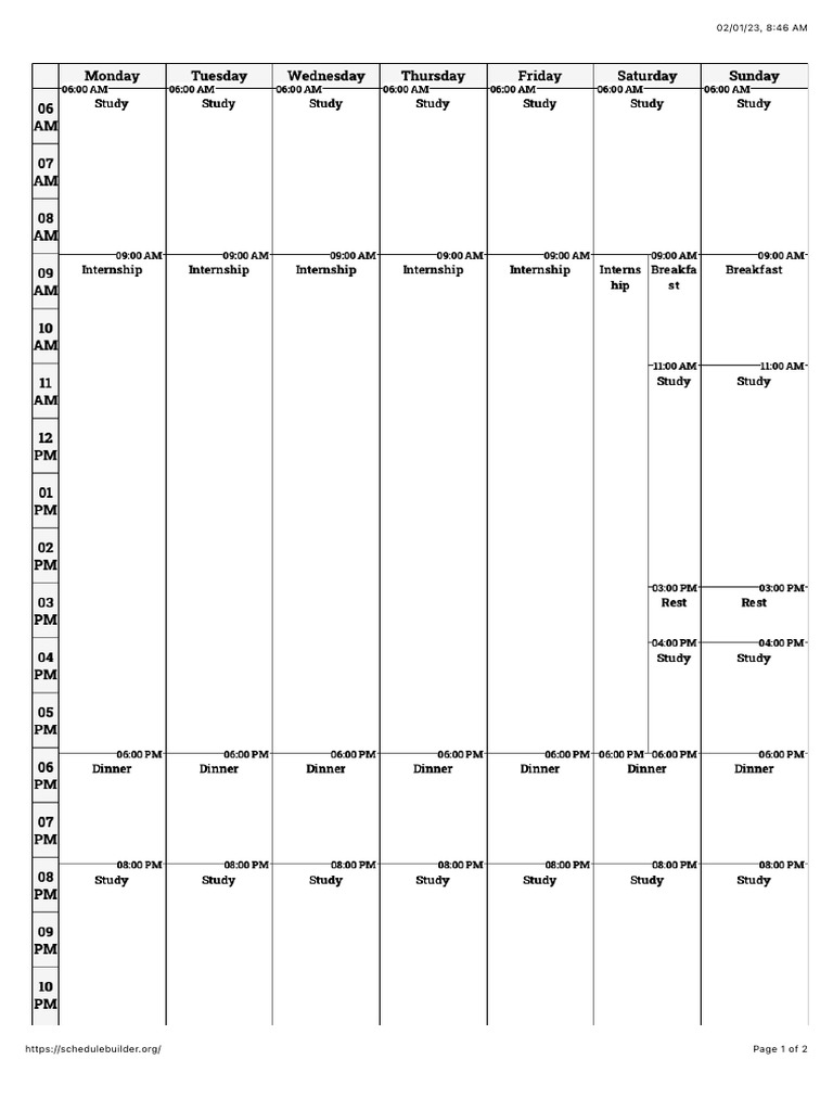 Free Online Schedule Maker - Plan Weekly Activities | PDF