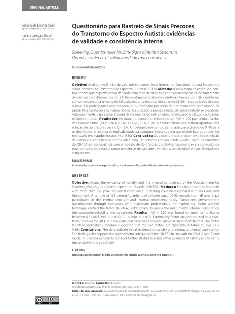 QR Tea | Download grátis PDF | Espectro do autismo | Ciências ...