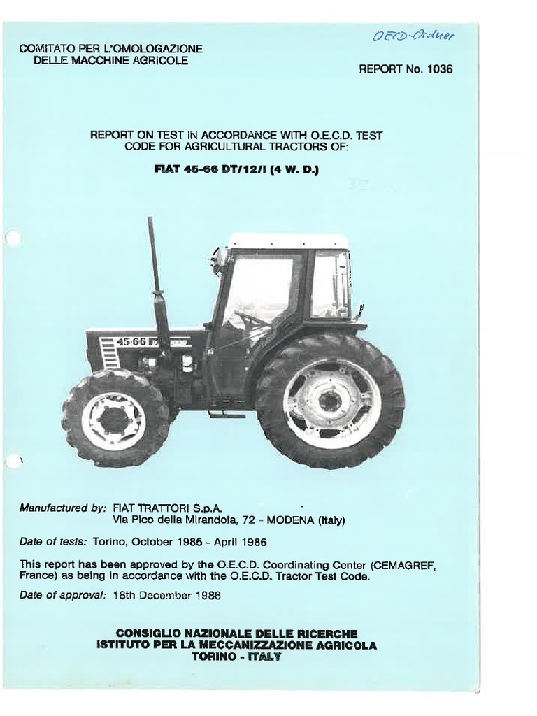 Fiat 45/66 Tractor User Manual | PDF