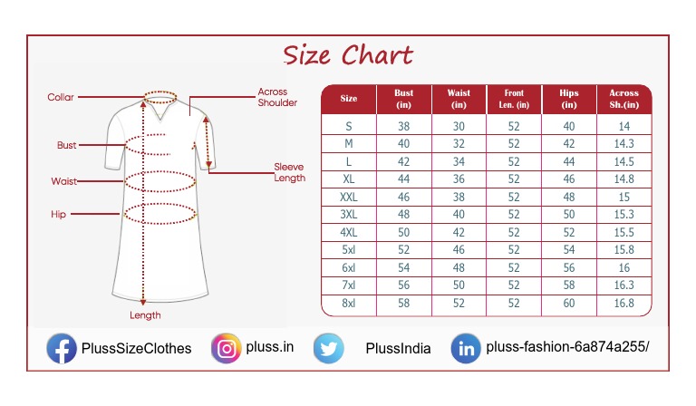 Kurti Size Chart 747790 | PDF