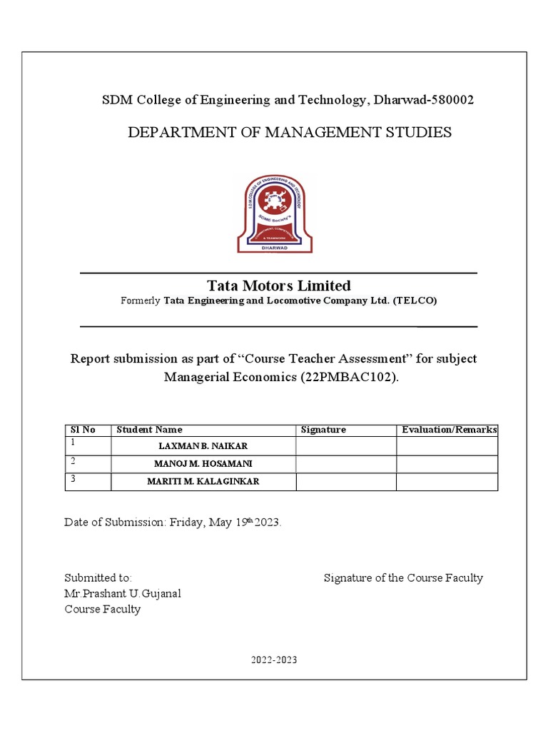 Tata Motors 3C Analysis Report | PDF