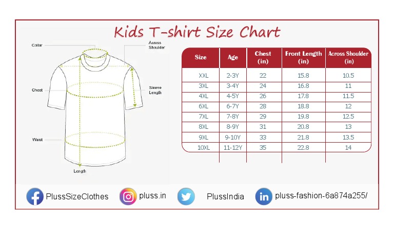 Boys T Shirt Size Chart 993777 | PDF