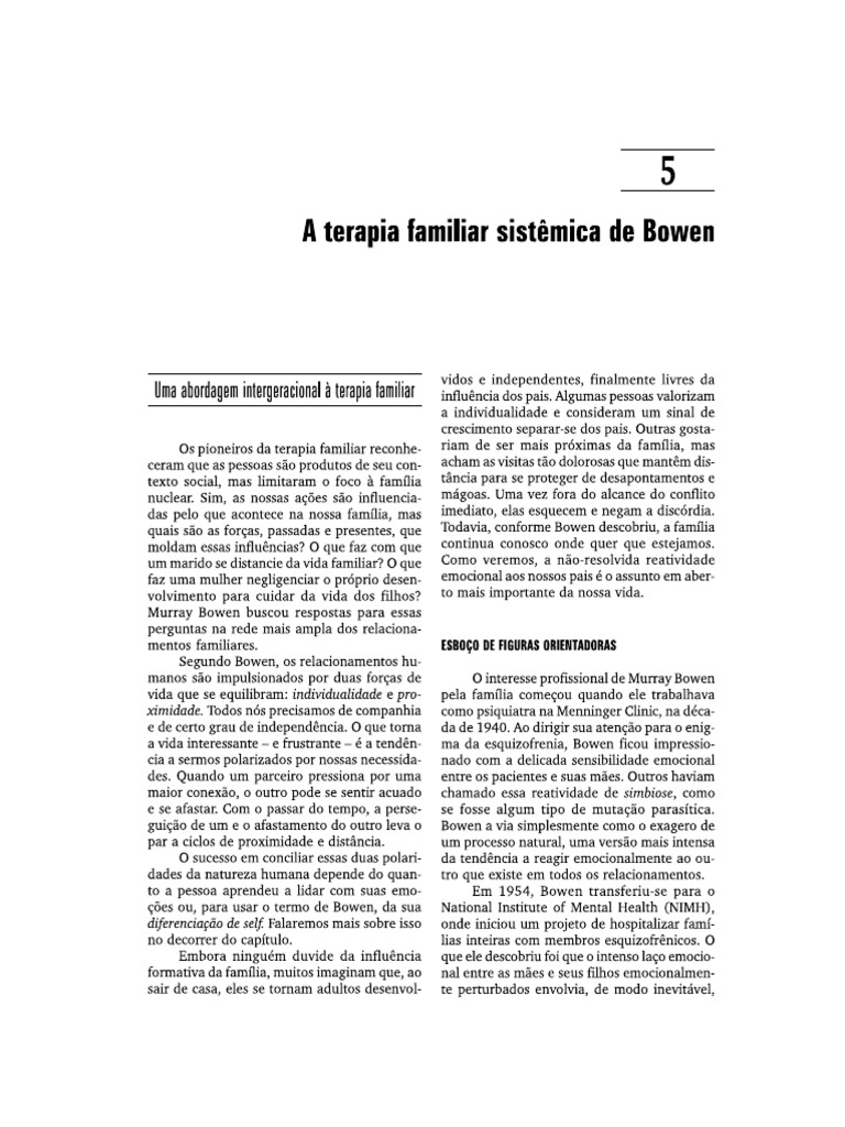 A Terapia Familiar Sistêmica de Bowen | PDF