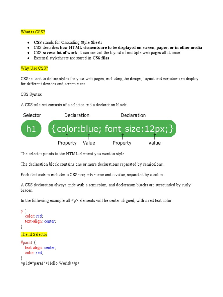 Css Stands For Cascading Style Sheets Red Center Pdf