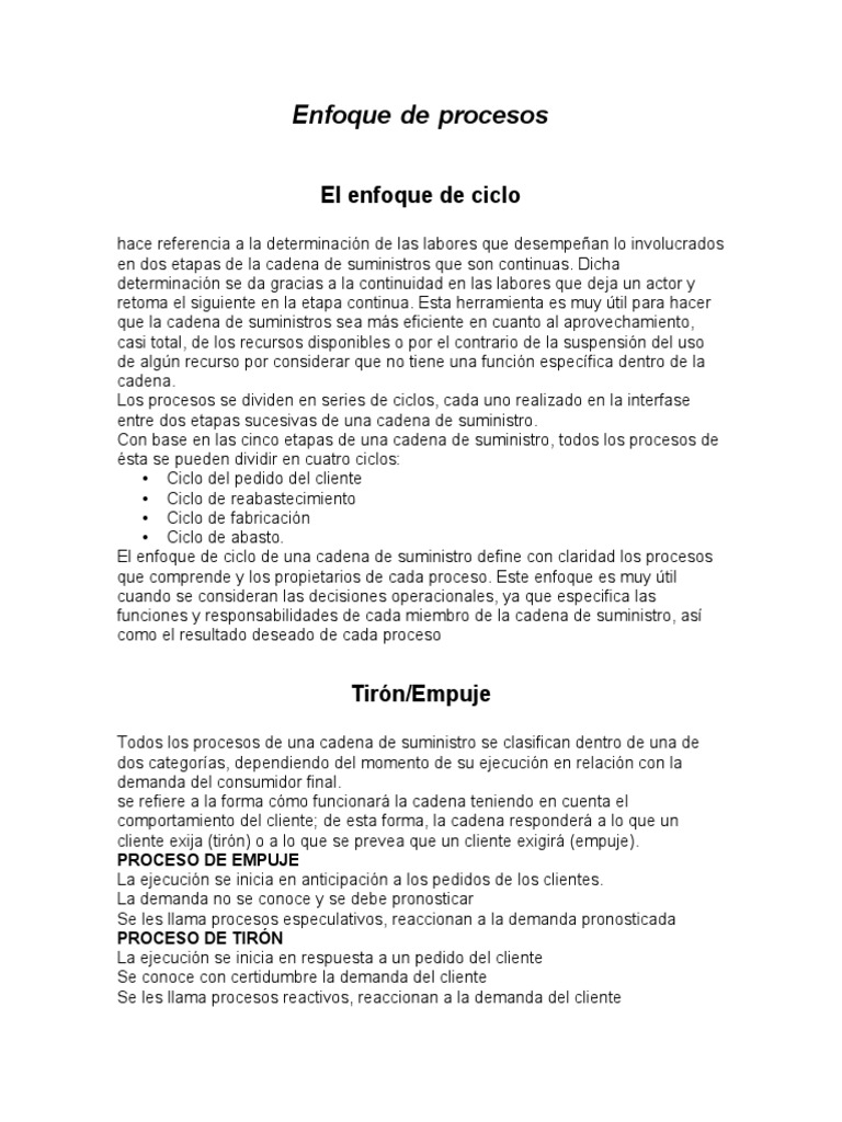 Enfoque de Ciclos en Cadenas de Suministro | PDF | Negocios