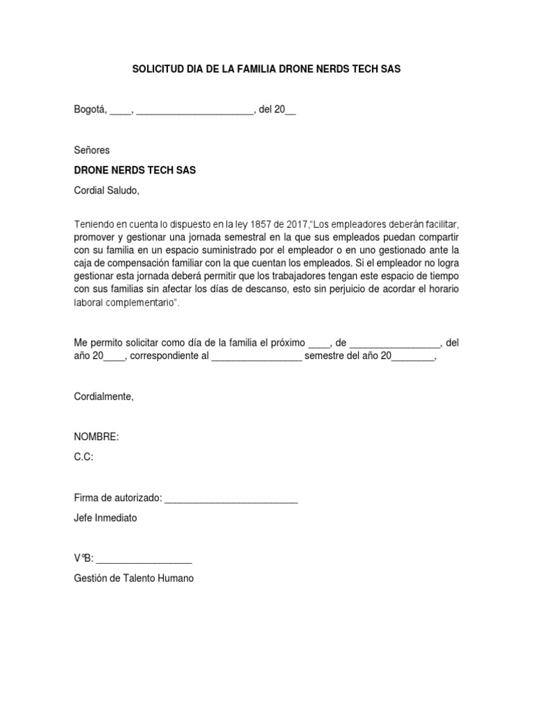 Solicitud de Día de la Familia | PDF | Negocios | Derecho