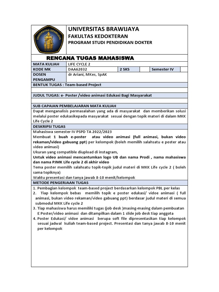 Team Based Project 2023 LC Sem 4 | PDF