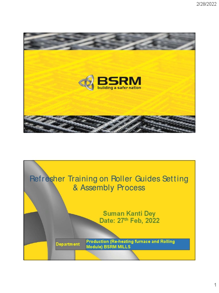 Refresher Training On Roller Guides Setting & Assembly Process | PDF