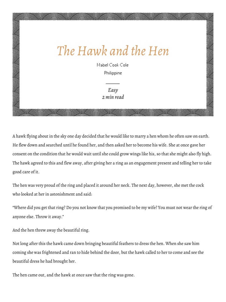 The Hawk and the Hen: A Fairy Tale | PDF | Religion & Spirituality