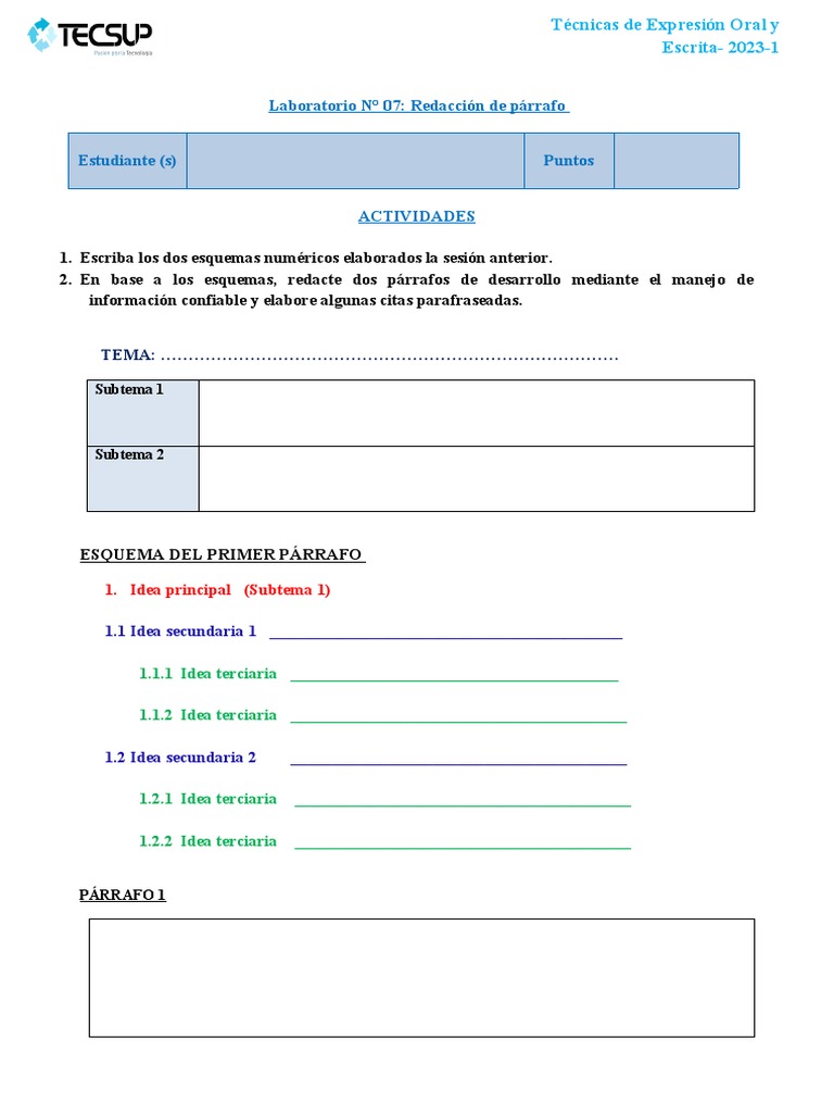 l7 - Redacción de Párrafo | PDF