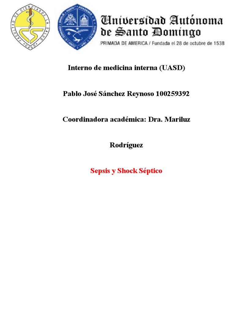 Sepsis y Shock Séptico: Definición y Tratamiento | PDF | Ciencia y ...