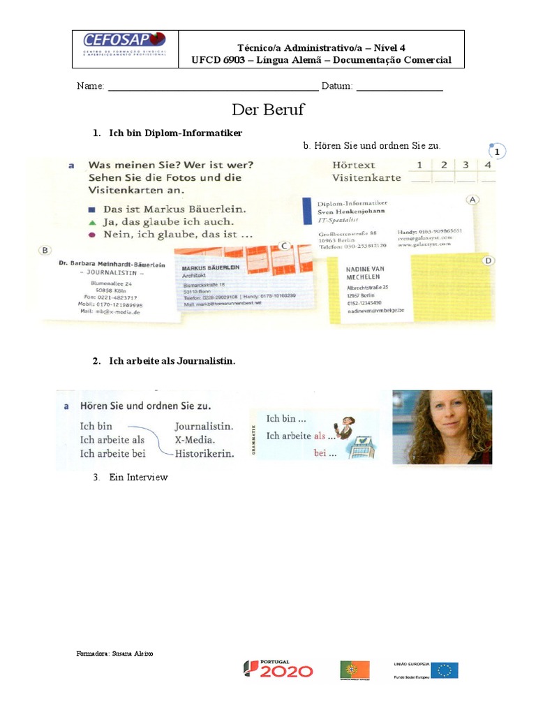 UFCD 8218 Ficha Nº1 | PDF