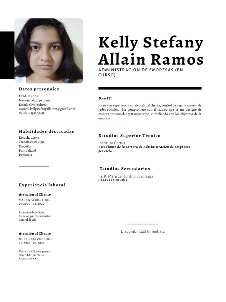 Currículum Vitae - Kelly | PDF