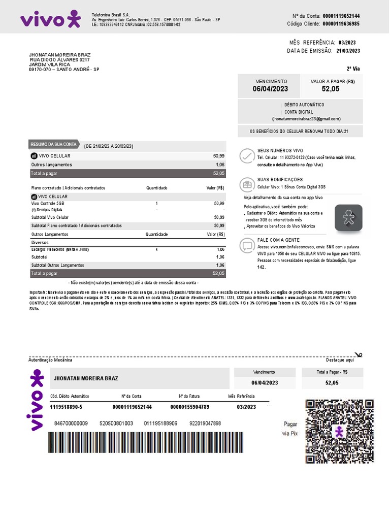 Conta Vivo | PDF