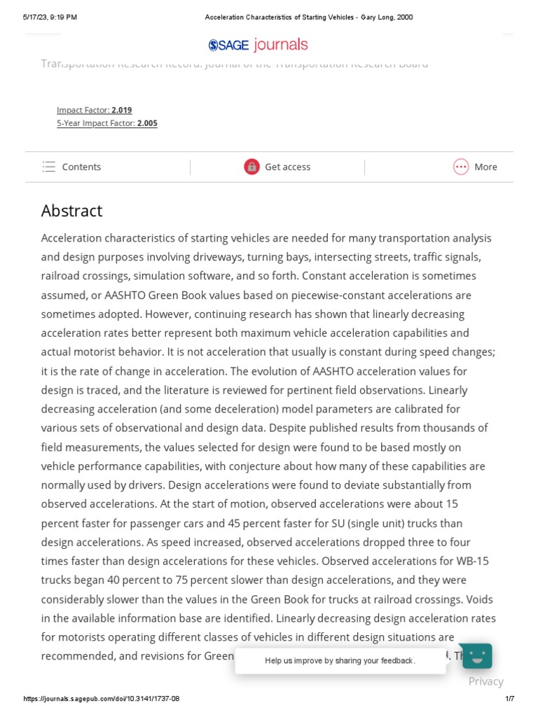 Acceleration Characteristics of Starting Vehicles - Gary Long, 2000 ...