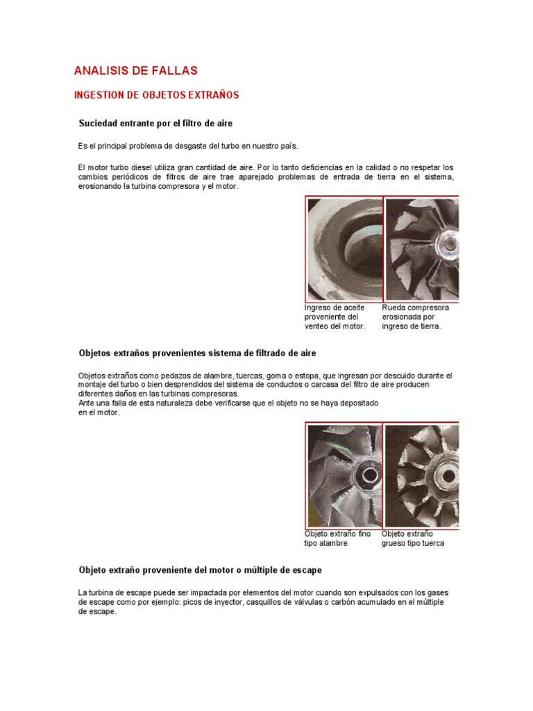 Turbo Analisis de Fallas | PDF | Turbocompresor | Inyección de combustible