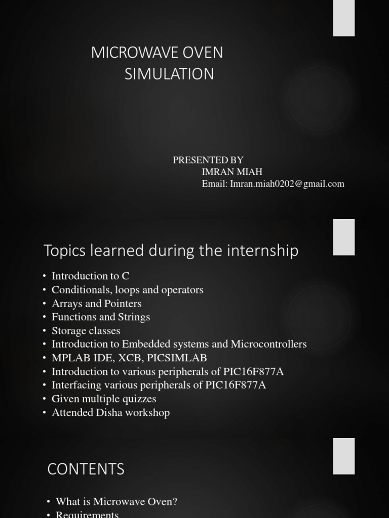 Microwave Oven Simulation IOT INTERNSHIP BY IMRAN MIAH | PDF