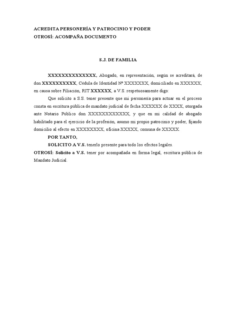 Acreditación de Personería y Patrocinio | PDF | Derecho