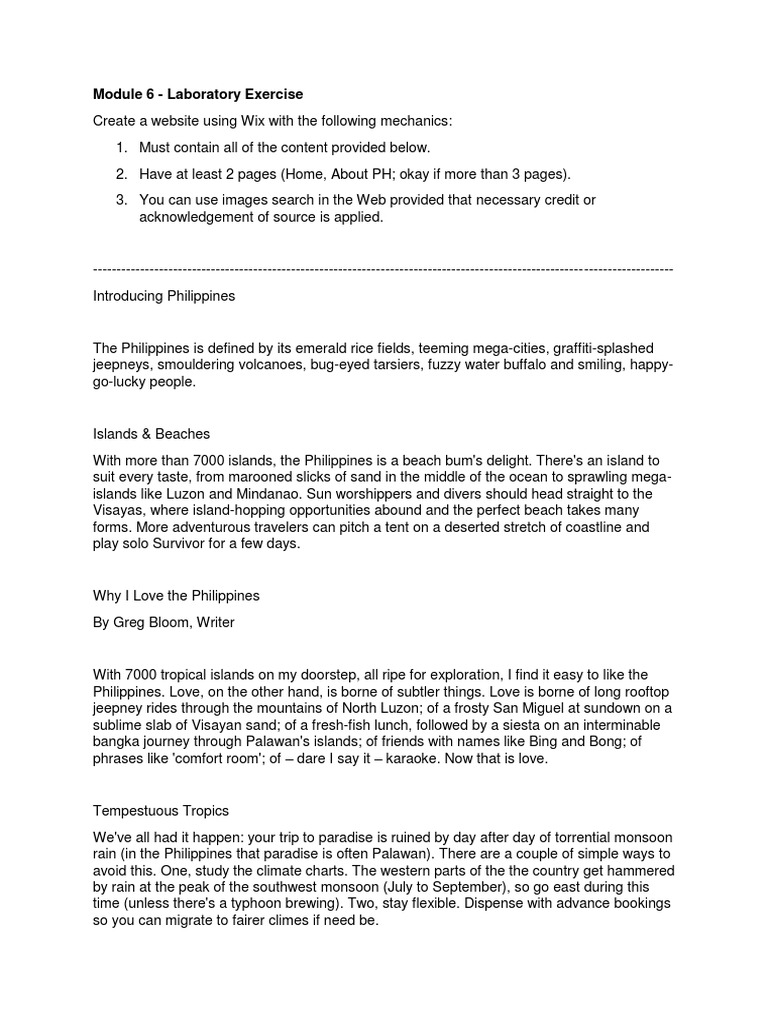 Module 6 - Hand-On Activity For Web Design | PDF | Philippines | Mindanao