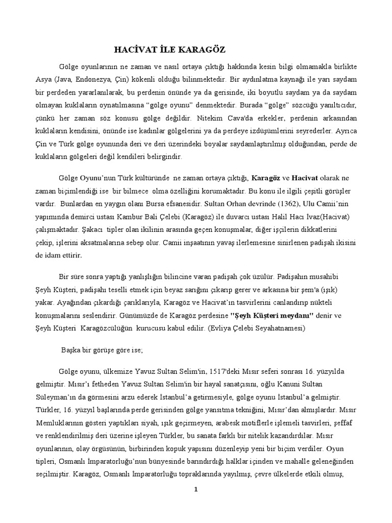 Hacivat Yle Karagyz | PDF