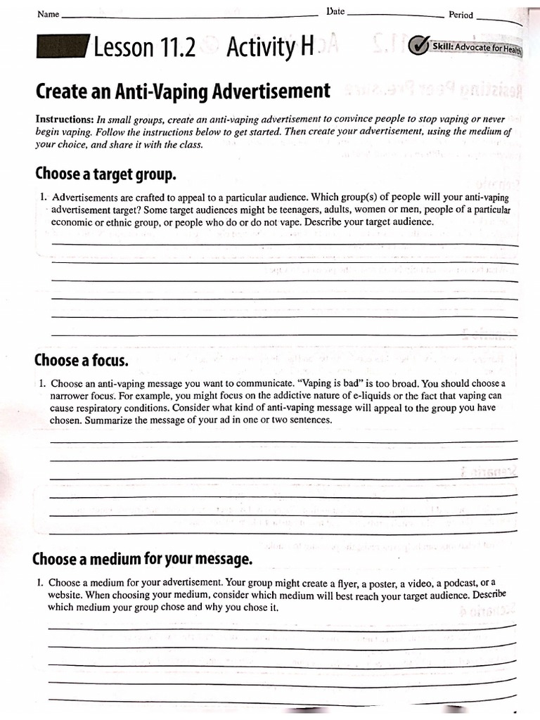 Vaping Ad Activity | PDF