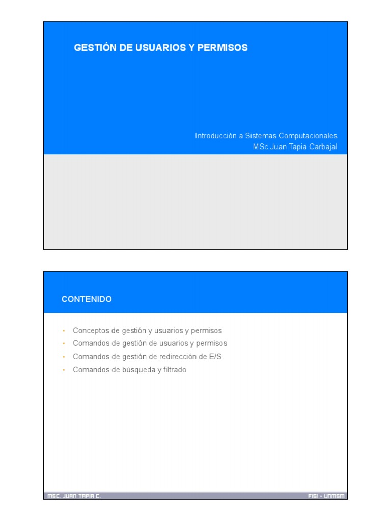 ISC S9 TEO - Gestion de Usuarios y Permisos | PDF | Archivo de computadora | Usuario (informática)
