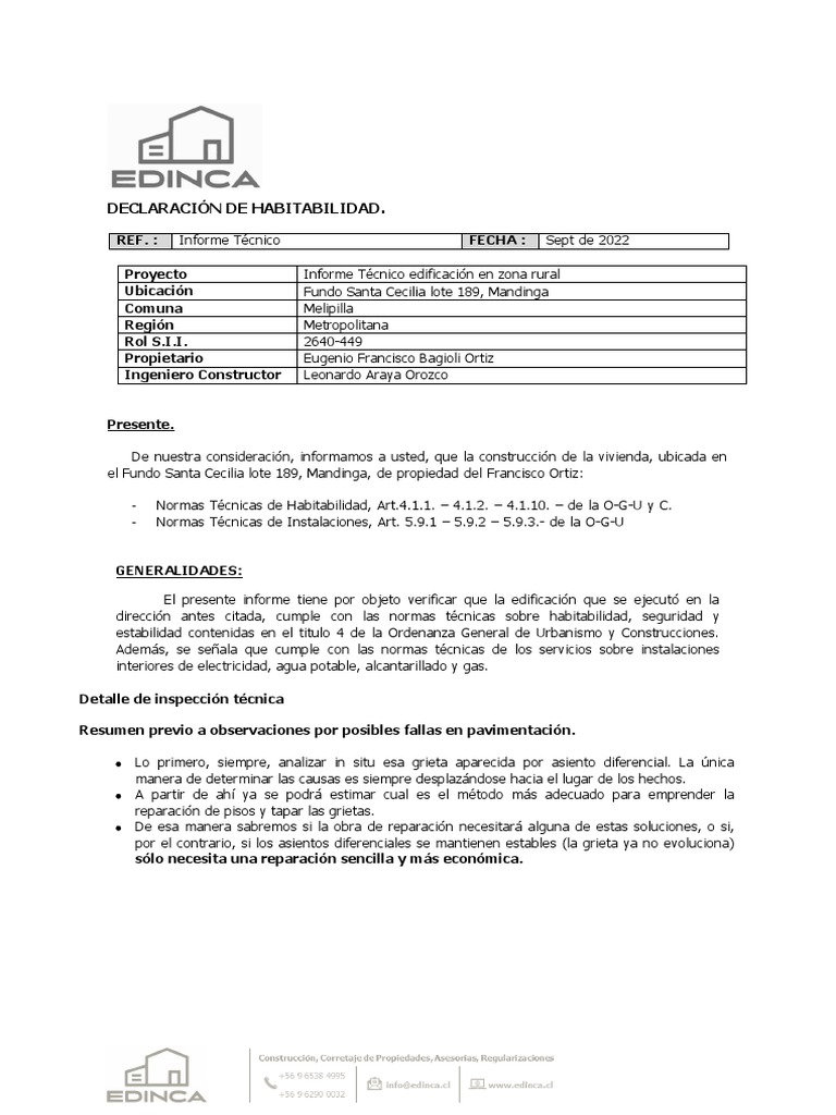 01 Informe Tecnico | PDF | Hormigón | Cemento