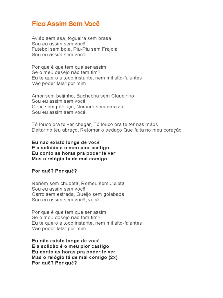 Eu Não Existo Longe de Você - Letra | PDF