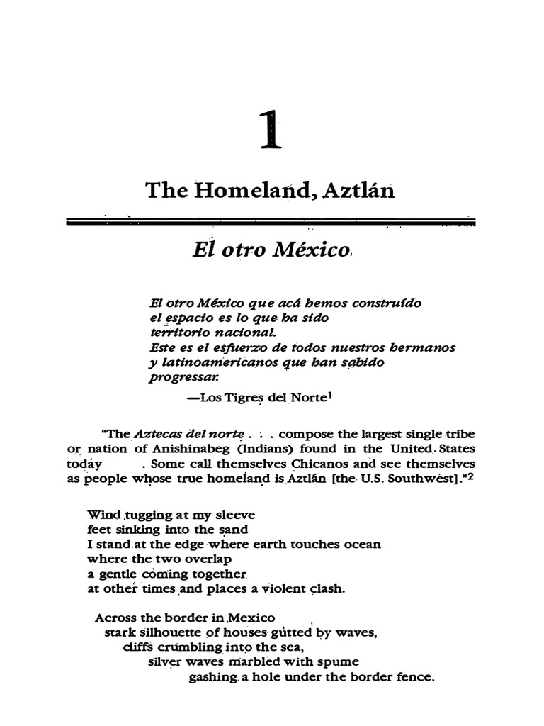 Gloria Anzaldúa - The Homeland, Aztlán - El otro México y Movimientos ...