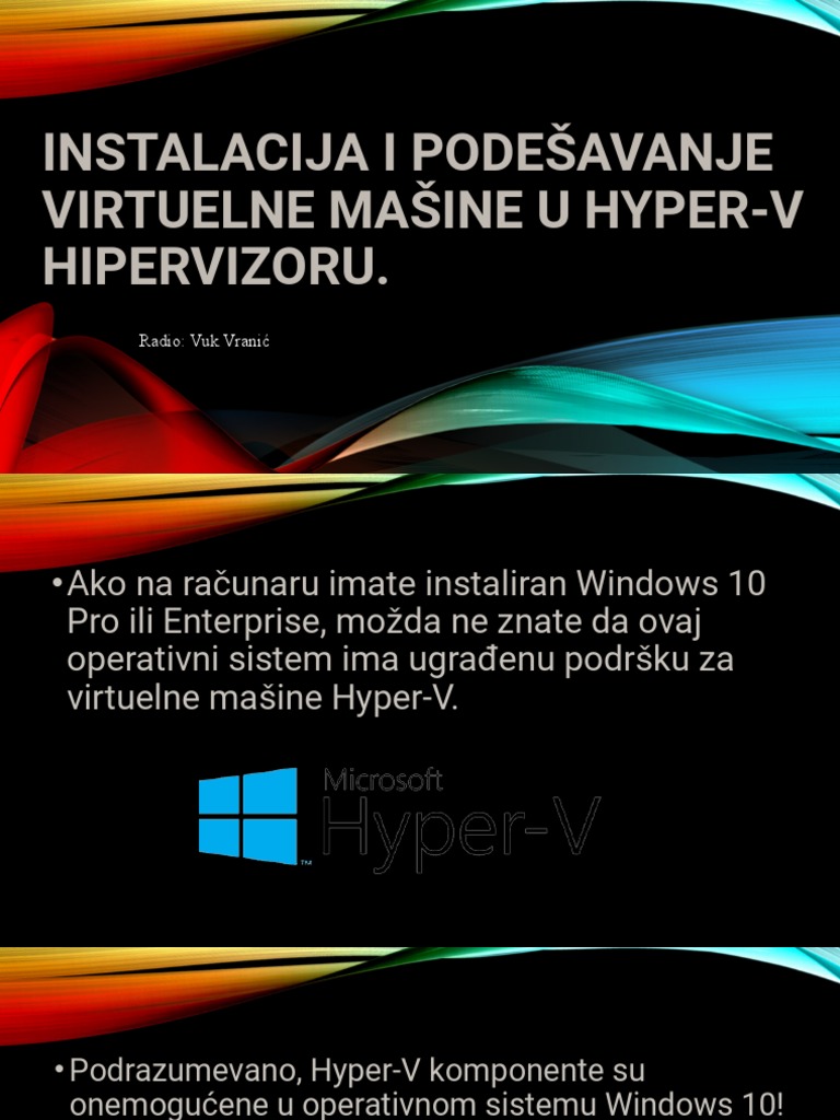 Instalacija I Podešavanje Virtuelne Mašine U Hyper-V Hipervizoru | PDF