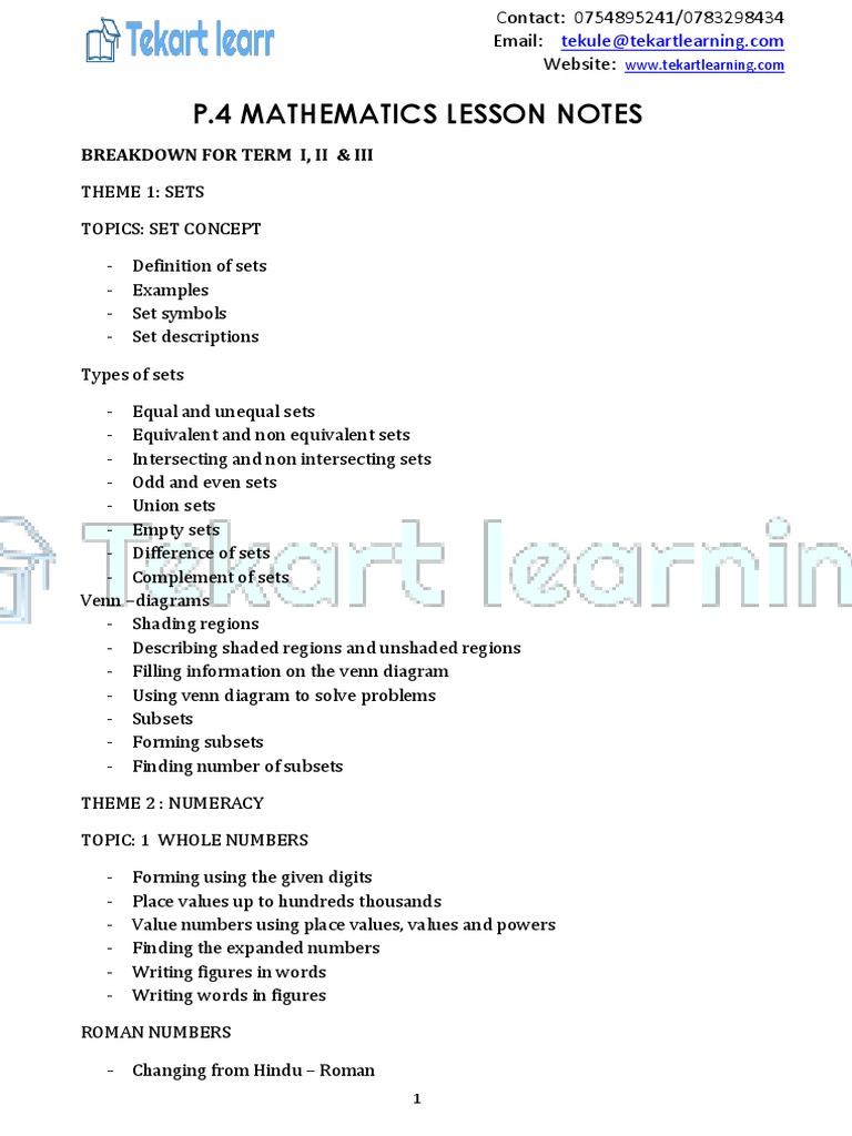 Math P.4 Notes | PDF | Set (Mathematics) | Area