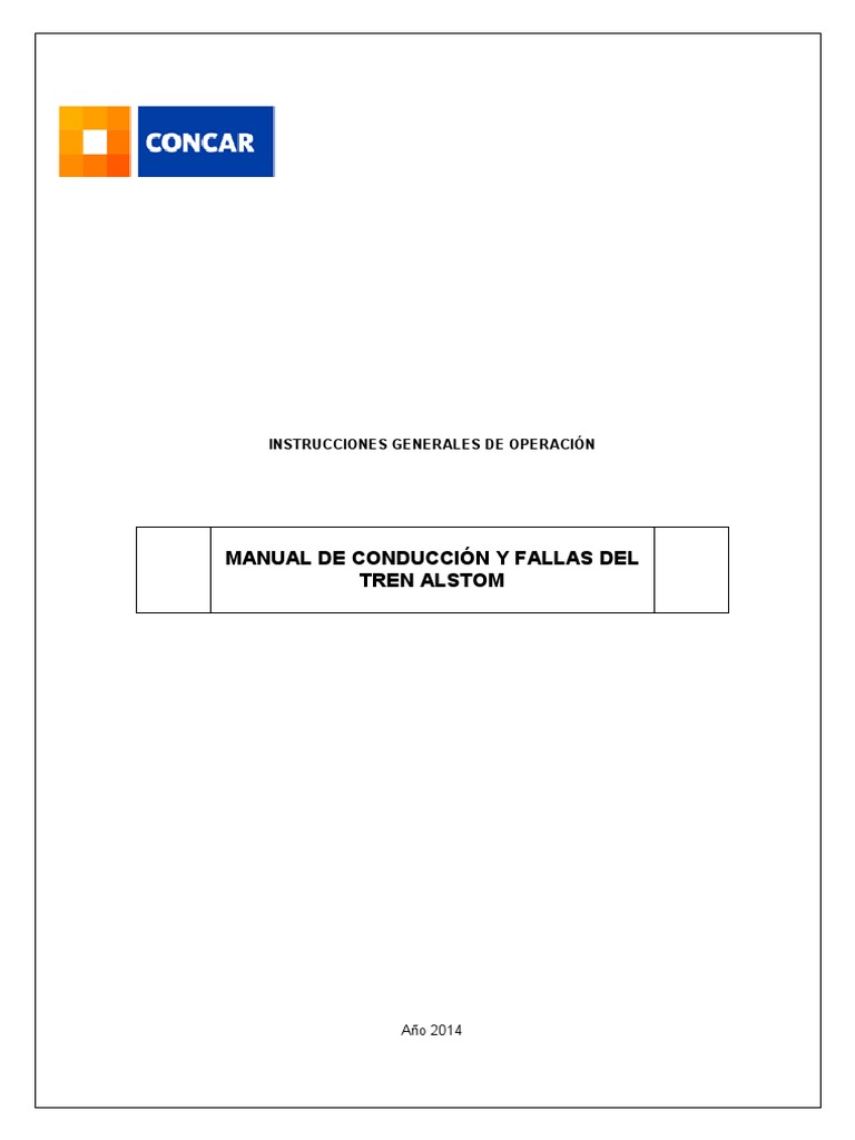 Manual de Conducción y Fallas Tren Alstom | PDF