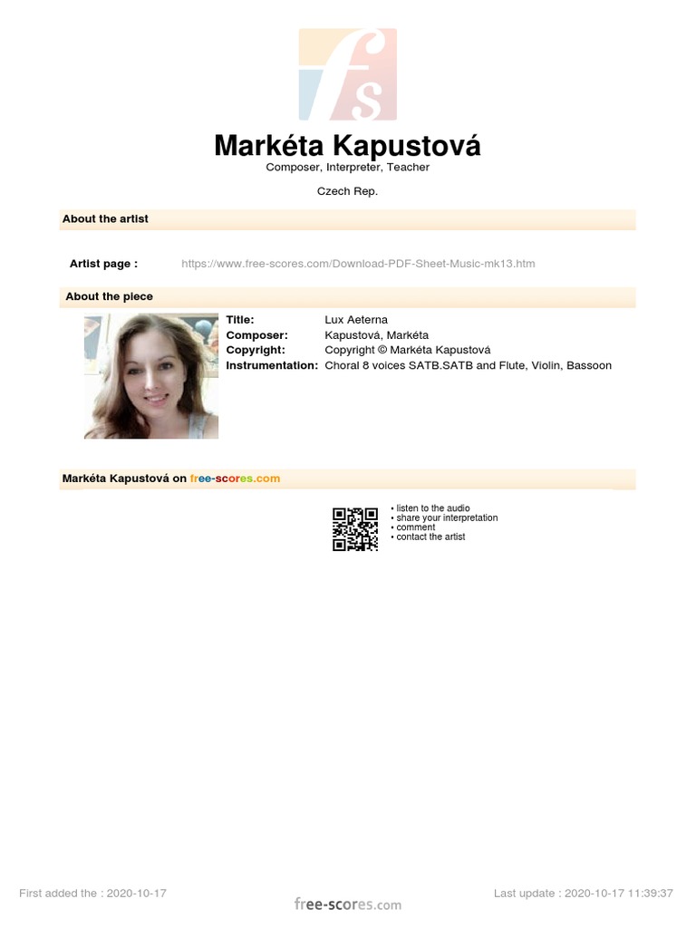 (Free Scores - Com) - Kapustova Marka Lux Aeterna 166950 | PDF