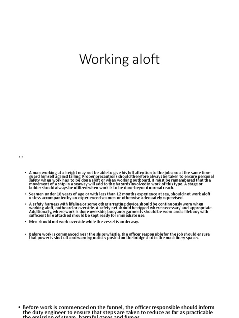 Working Aloft | PDF