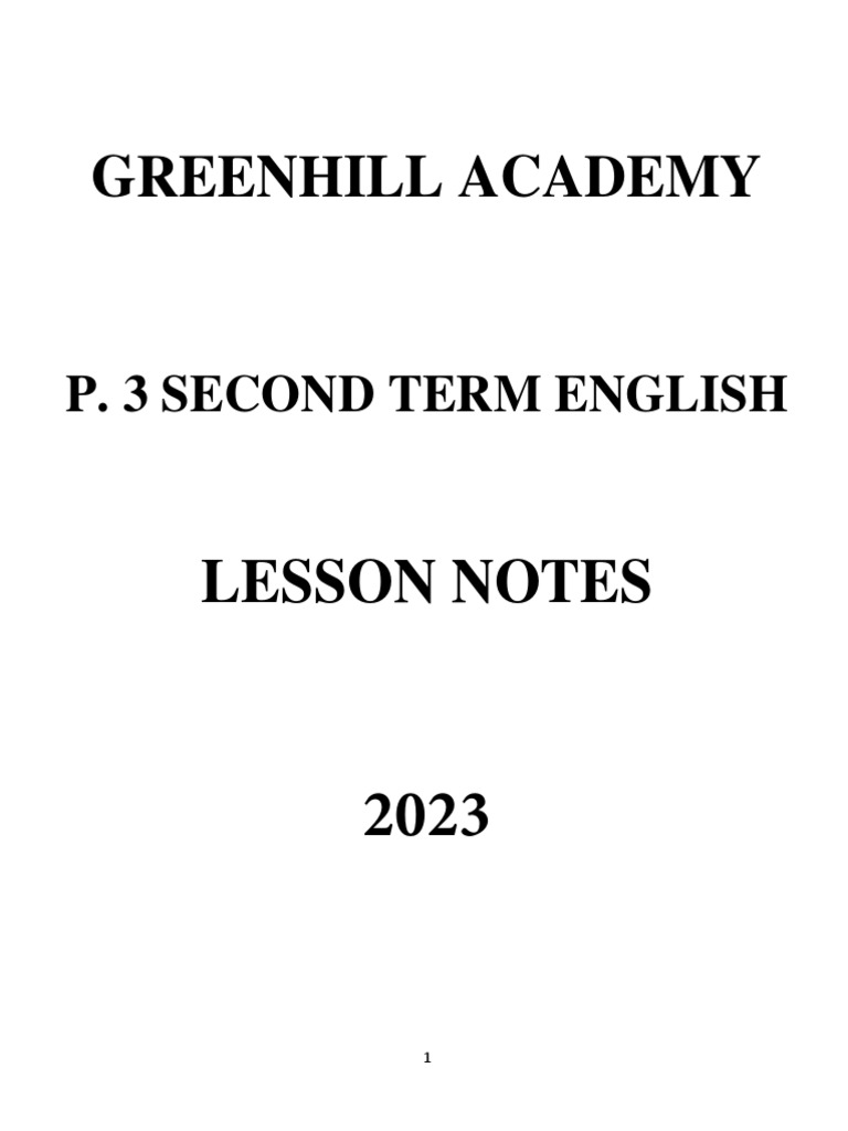 p.3 English Lesson Notes Term 2 | PDF | Adverb | English Language
