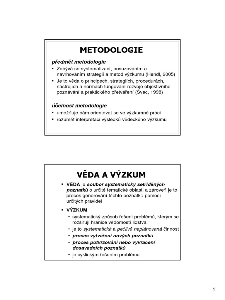 Úvod Do Metodologie Výzkumu | PDF