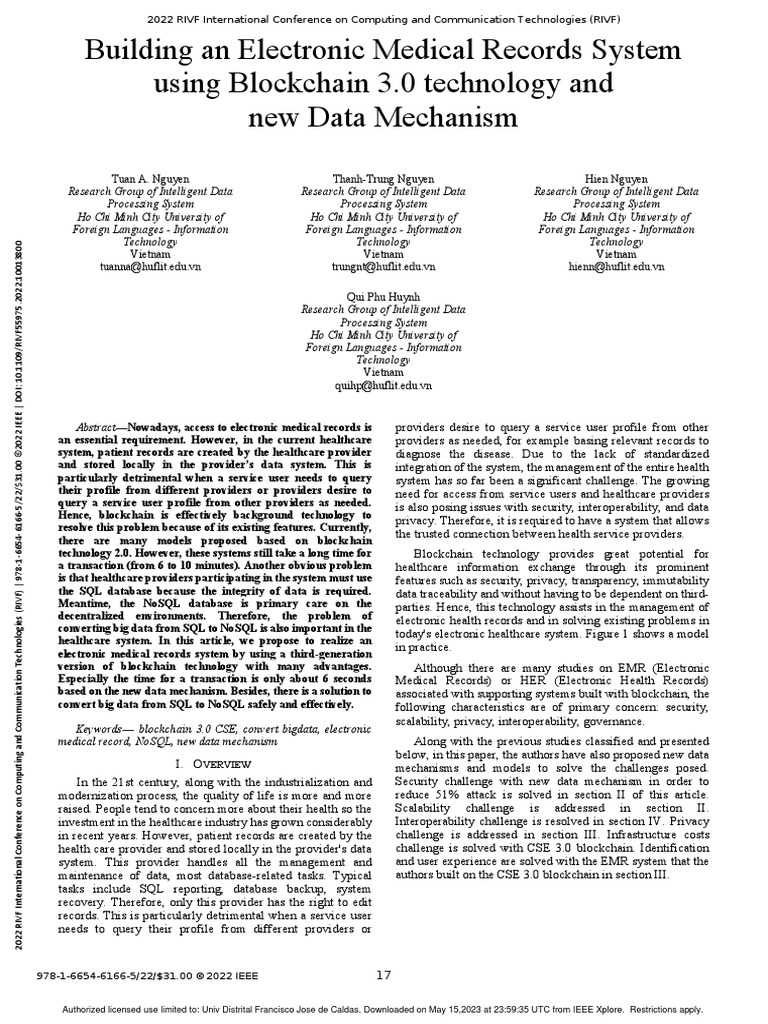 Building An Electronic Medical Records System Using Blockchain 3.0 ...