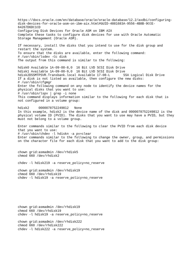 Configure Disks For Oracle Asm On Aix Pdf