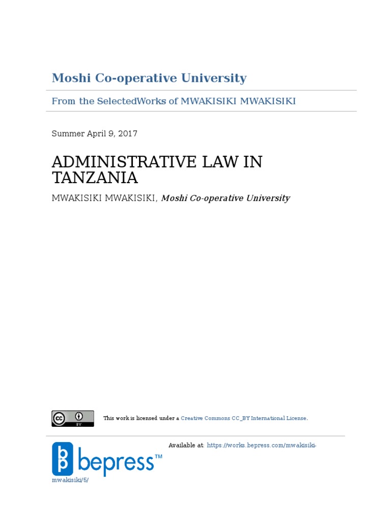 Moshi Co Operative University From The S | PDF | Administrative Law ...